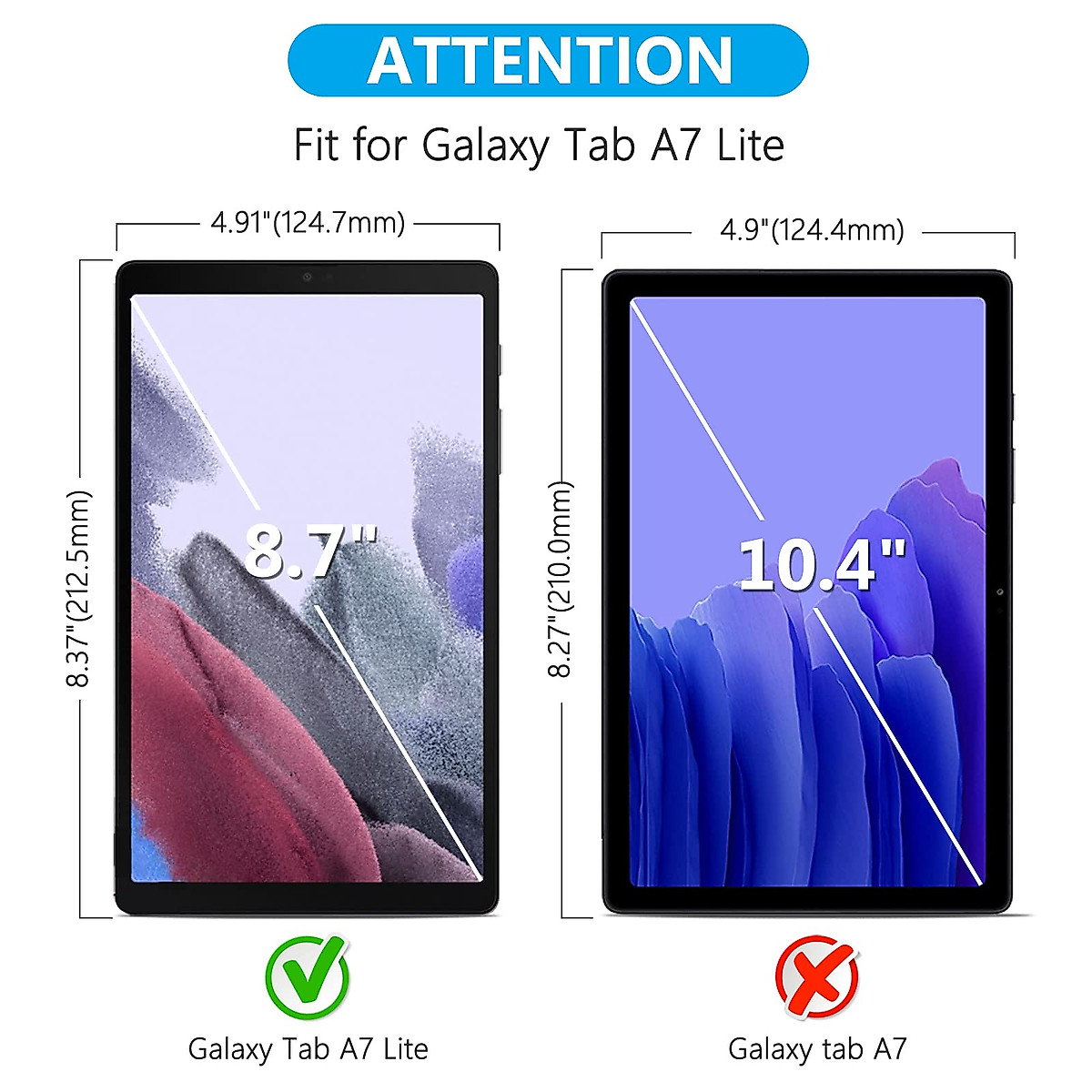 SPARIN 2 Pack Screen Protector for Samsung Galaxy Tab A7 Lite (SM-T220 / T225/T227), Tempered Glass Screen Protector for Galaxy Tab A7 Lite 8.7 Inch, Bubbles-Free