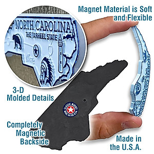 North Carolina Small State Magnet by Classic Magnets, 3.3" x 1.3", Collectible Souvenirs Made in The USA