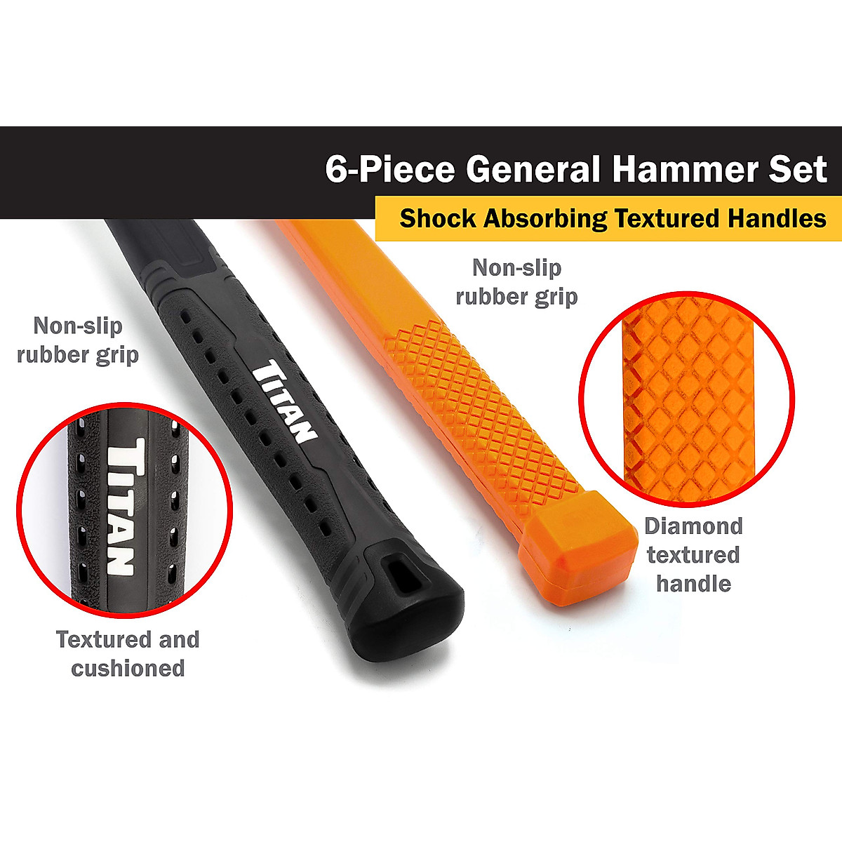 Titan 63136 6-Piece General Use Hammer Set