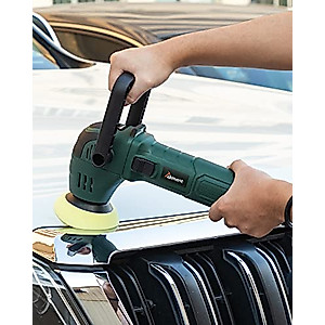 3 inch Car Buffer Polisher, Aiment Oribtal Mini Polisher, 6 Variable Speed 3000-6400RPM Dual-action Car buffer for Car & Motorcycles Detailing Hard to Reach Areas Polishing