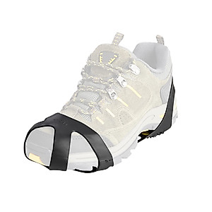 Ice Cleats, willceal Ice Grippers Traction Cleats Shoes and Boots Rubber Snow Shoe Spikes Crampons with 10 Steel Studs Cleats Prevent Outdoor Activities from Wrestling (Blue, Medium)