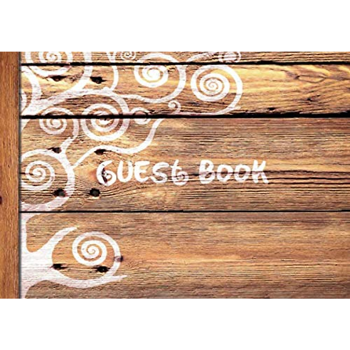 Guest Book: Visitors Book / Guestbook ( Wooden / Rustic design * Softback * 8.5” x 6” )