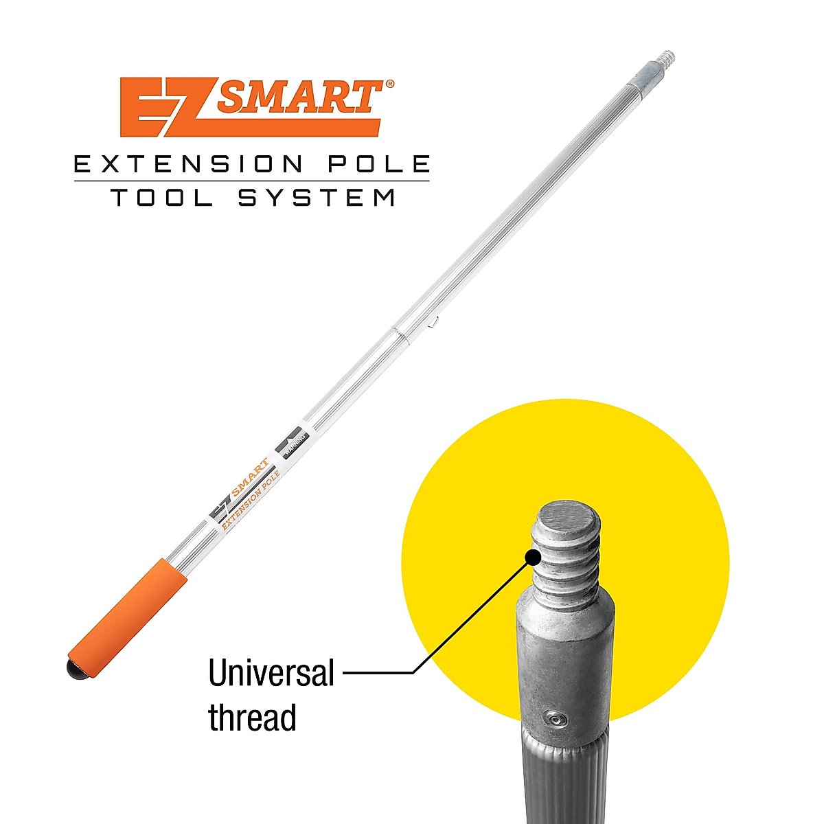 EZ Smart Extension Pole 21ft & Beyond Reach, 1 to 16 ft Extension Pole with The Option to go Beyond with Our add-a-Pole Section, Compact Segments Adjust to The Length You Need/Lightweight and Sturdy