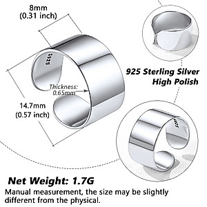 Plain Silver Band Rings Women's Knuckle Toe Rings Jewelry Midi Finger Bands Minimalist Stacked Beach Party Gifts