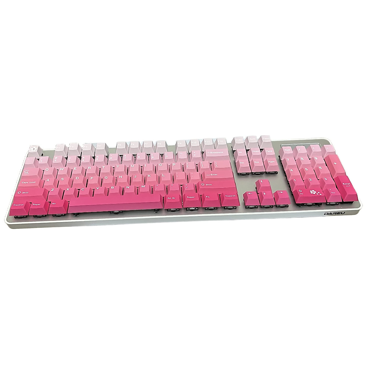 Benemate Peach Blossom Wonderland Upgraded Gradient Keys, 108 Keycap + 30 Keycap Set, Dye-Sublimation PBT Custom Keycaps for DIY Mechanical Gaming Keyboards