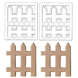 2PCS Fondant Molds | Wood Cutter | Garden Fence-Shaped Fondant Cutter - Wood Fence Cookie Cutter Creative Fondant Cake Fence Mold for Fondant, Gum Paste, Polymer Clay, DIY Cake Border Decorating