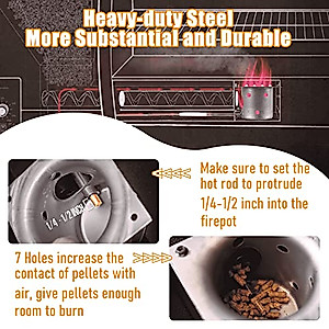 Upgrade Replacement Parts Kit for Pit Boss and Traeger Pellet Grill Smoker, Include Auger Motor 2.0 RPM, Induction Fan, Igniter Hot Rod with Fuse, Fire Pot Accessories with Screws