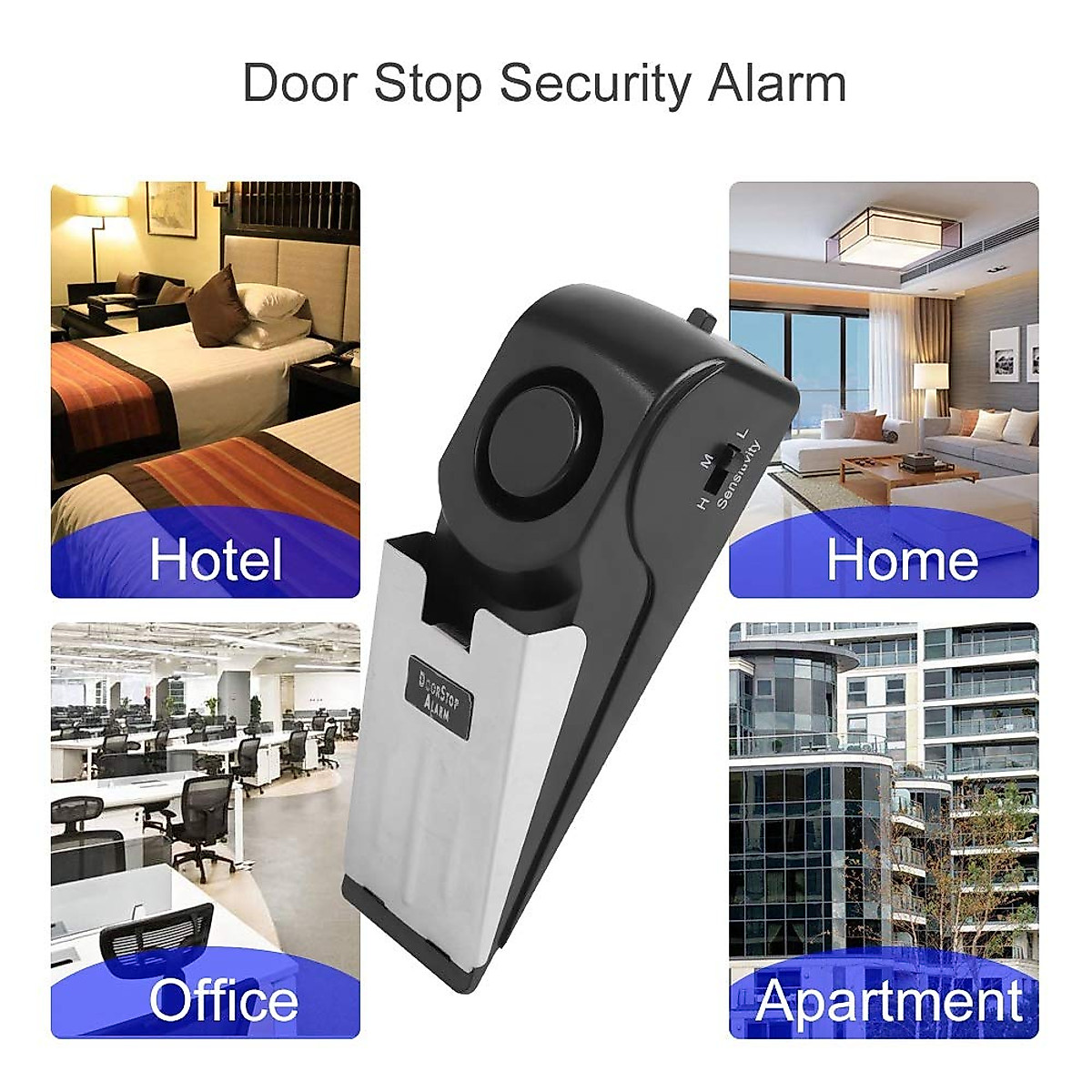 Sonew 120dB Wedge Shaped Door Stop Alarm Home Travel Security System Alert Burglar (Not Included Battery)
