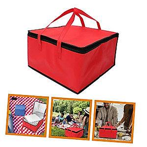 Anneome Insulation Camping Insulated Pizza Catering Supplies Insulated Grocery Thermal Lunch Food Transport Aluminum With Zipper Travel Warm Rice