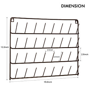 HAITARL 4 Set of Sewing Thread Organizer,Wall-Mounted Metal Thread Rack,32-Spool Thread Holder with Hanging Hooks for Organizing Threads,Brown