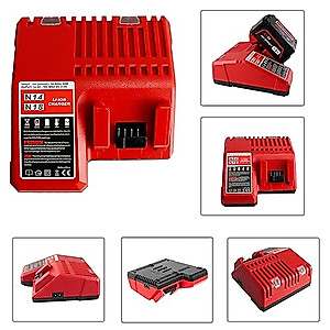 Chgdkjy 2PACKS M18 Battery and Charger Starter Kit Compatible with Milwaukee 18V Battery 48-11-1850 and Battery Charger 48-59-1812