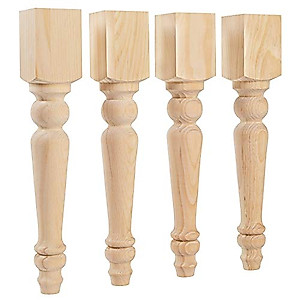 CAROLINA LEG CO. Knotty Pine Chunky Cottage Bench Legs - Replacement Coffee Table Legs - Set of 4 - Dimensions: 2.75" x 16"