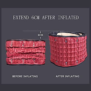 LEAMAI Decompression Back Belt Back Brace Back Pain Lower Lumbar Support Four Colors for Men&Women.(Y01S(25"-36") Red)