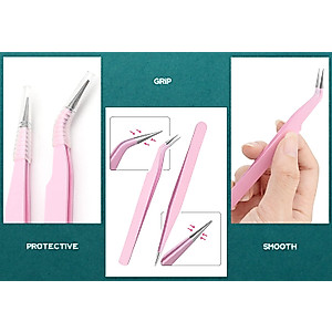 2 Pieces Sticker Tweezers, Cute Craft Tweezers for Stickers, Scrapbooking, Vinyl, Lashes, Electronics, Purple