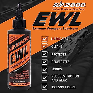 SLIP 2000 EWL CLP Gun Lube - Extreme Weapons Lubricant Synthetic Gun CLP Cleaner - 4 oz Squeeze Bottle