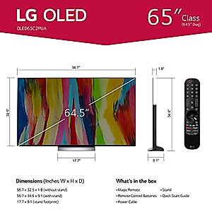 LG C2 Series 65-Inch Class OLED evo Gallery Edition Smart TV OLED65C2PUA, 2022 - AI-Powered 4K, Alexa Built-in