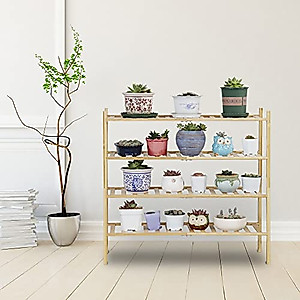 Candockway 3-Tier Free Standing Shoe Racks, Stackable Shoe Organizer for Entryway, Bamboo Shoe Rack for Closet, Multifunctional Shoe Shelf for Balcony Bathroom Living Room and Hallway