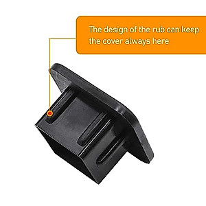 Hawyet 1 PC 1.25 in Heavy Duty Trailer Hitch Tube Cover Cap, Receiver Tube Trailer Hitch Plug, Tow Hook Dust Plug Square Opening Protection Cover (Black)