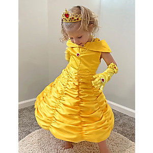 knemmy Princess Costume Dresses for Girls Costumes Halloween Cosplay Birthday Outfit Yellow
