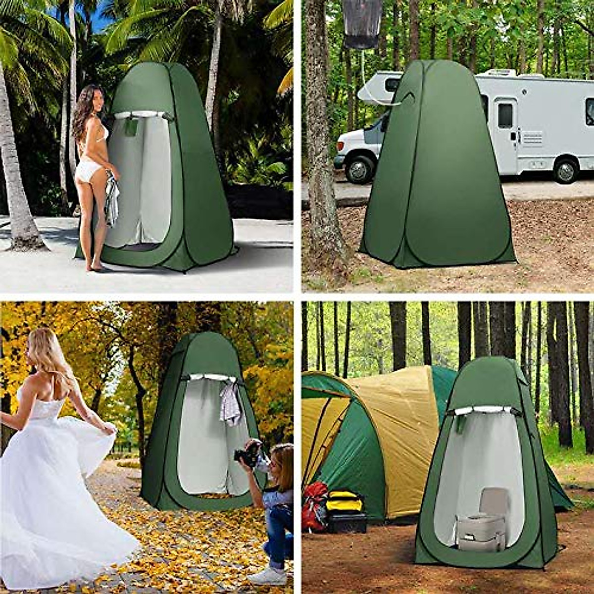 CLICIC Pop Up Privacy Shower Tent Instant Portable Outdoor Shower Tent Camp Toilet Changing Room Rain Shelter for Outdoors Indoors Green