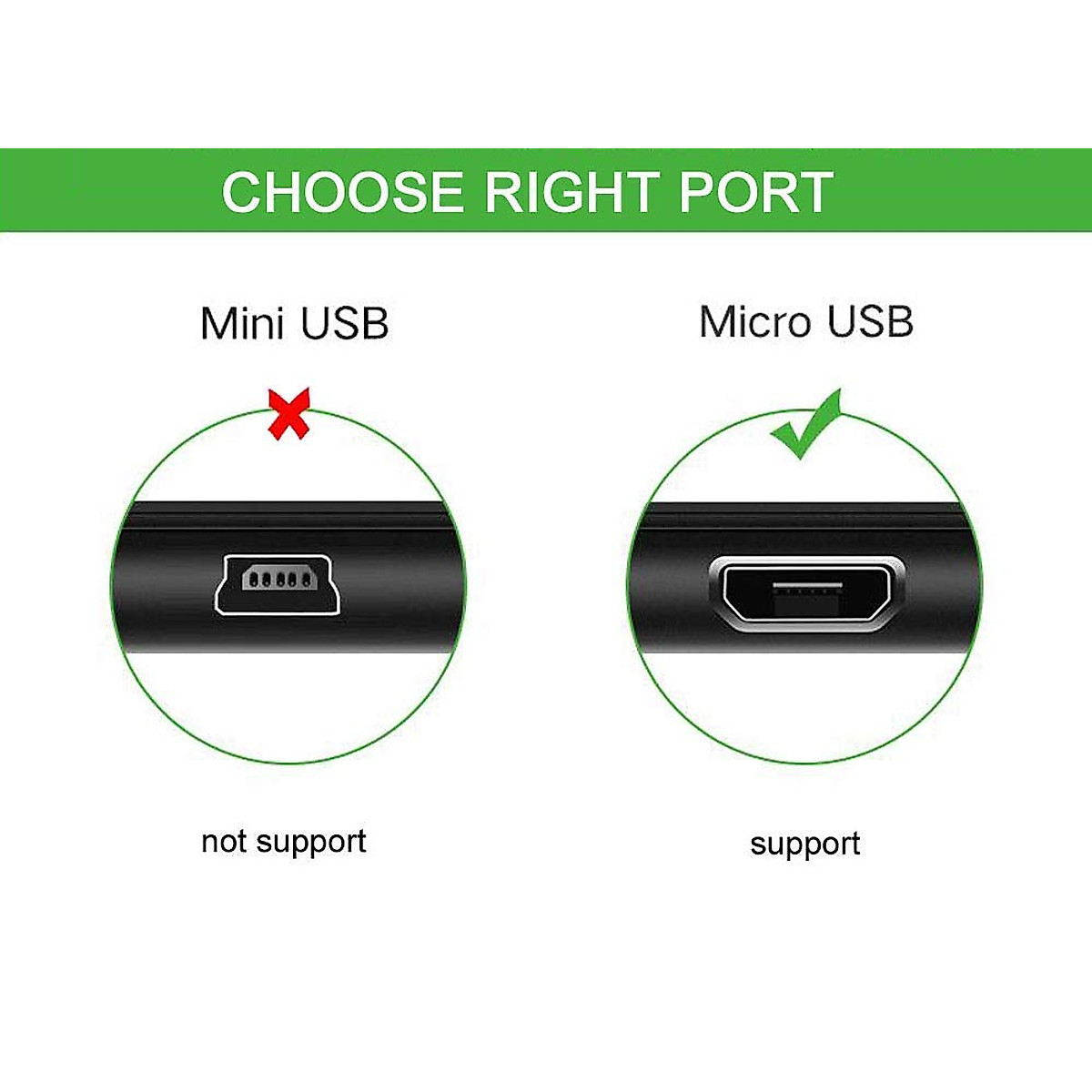 DEEIRAO 1x Micro USB 5pin to 3.5mm Audio Port Cable and USB-A Charge Cord for Bluetooth Speaker (Micro USB)