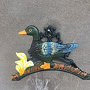 Small Garden cast Iron Water Pipe Rack Bird Faucet Wrought Iron Water Pipe Bracket Garden Drain Pipe Shelf Gardening-Duck (Color : C)