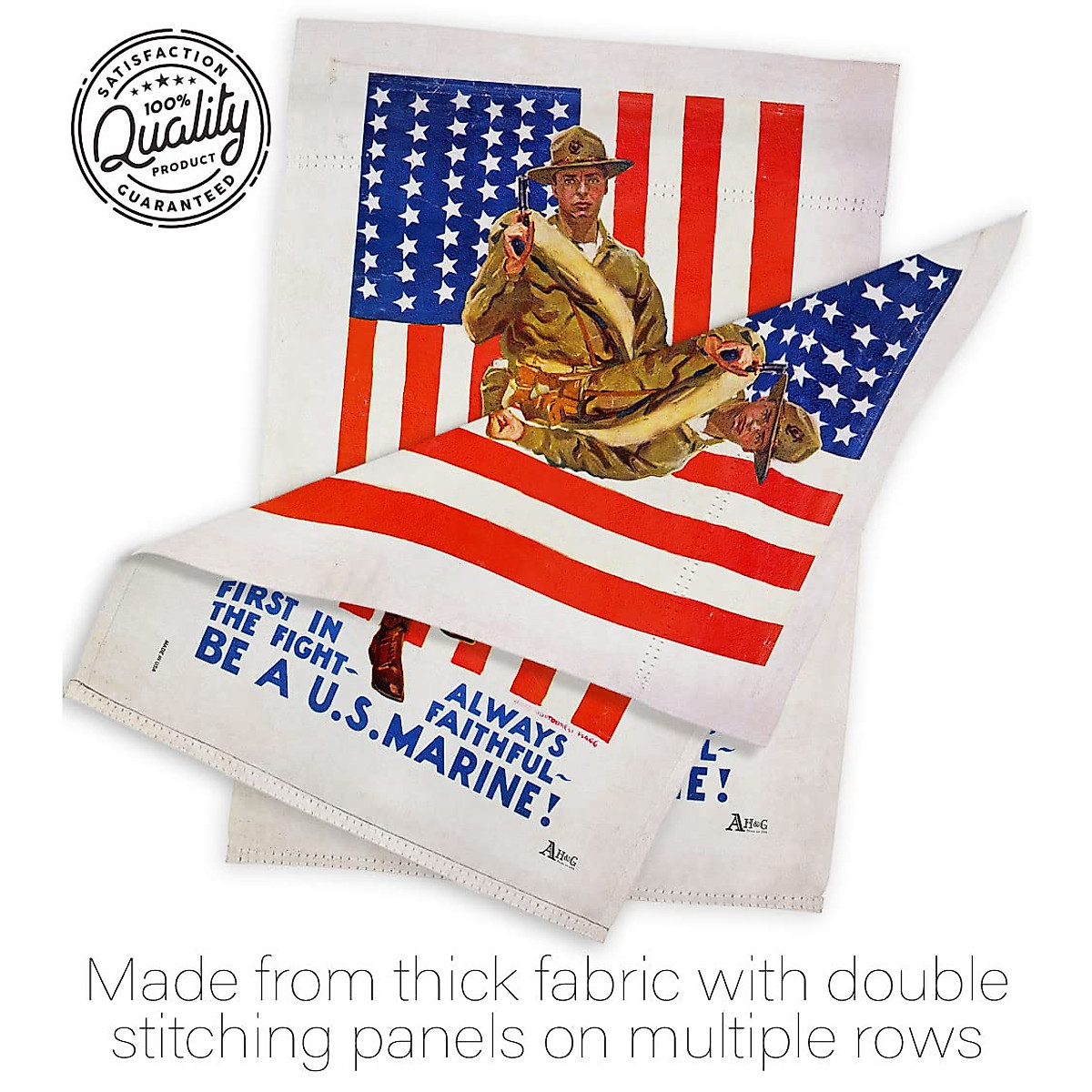 First in The Fight Garden Flag - Set Wall Hanger Armed Forces Marine Corps USMC Semper Fi United State American Military Veteran Retire - House Banner Small Yard Gift Double-Sided Made USA 13 X 18.5