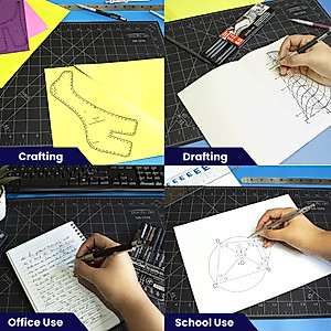 Pacific Arc Double Sided Self Healing Cutting Mat - Thick and Durable Vinyl Rotary Cutting Mat for Sewing & Scrapbook Paper Cutting Mat (09"x 12")