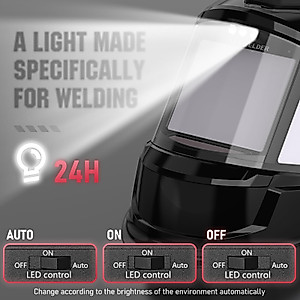 YESWELDER Panoramic View Auto Darkening Welding Helmet, Large Viewing True Color 6 Arc Sensor Welder Mask
