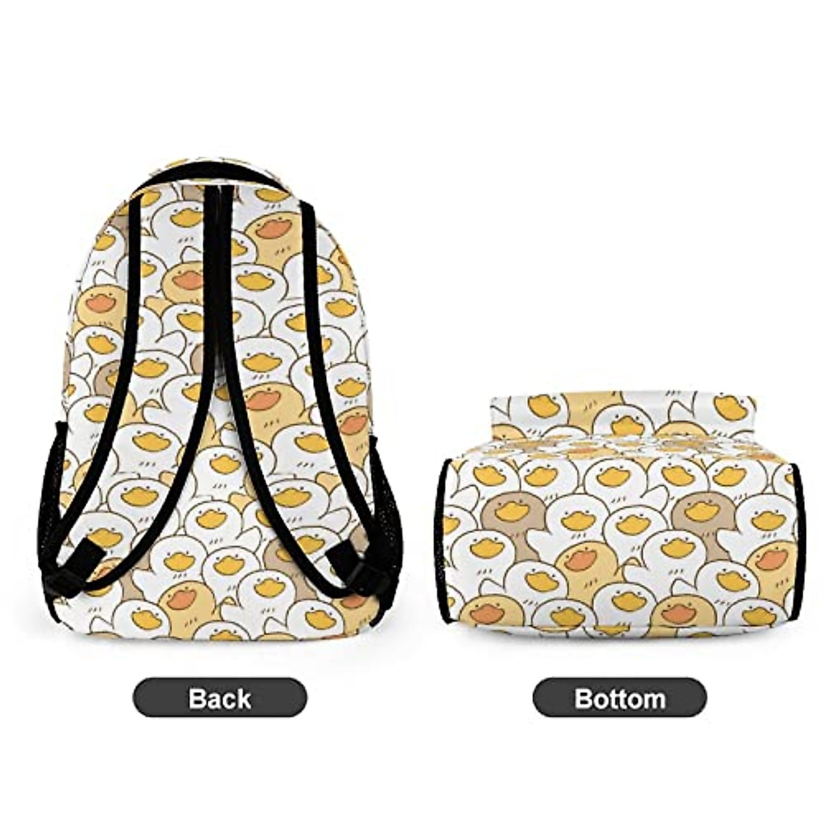 MINBHEBYUD Cute Cartoon Duck Prints Backpack, Lightweight Backpack Casual Daypack, Bookbag for Men Women