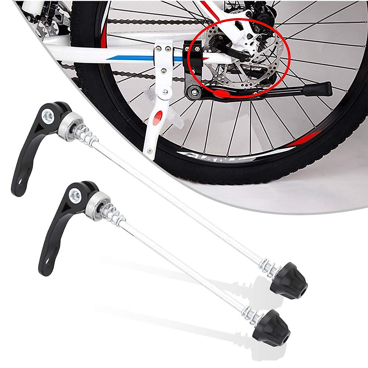 Dilwe 2pcs Bike Skewers, Alloy Quick Release Skewer Set Bike Replacement Repair Parts Accessory for Road Bike Bike