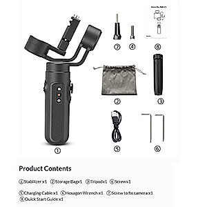 Universal Gimbal Stabilizer for GoPro Hero 10/9/8/7/6/5 Osmo Action Insta360 Sport Camera 3-Axis Anti-Shake Wireless Control Handheld w/ Tripod Stand Original Screw Mounting Plate INKEE Falcon Plus