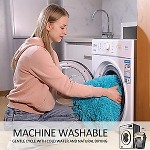 YUSOKI Teal Faux Fur Throw Blanket,2 Layers,50" x 60", Turquoise Soft Fuzzy Fluffy Plush Furry Comfy Warm Blanket for Teens Girls Couch Bed Chair Sofa Bedroom Fall Winter