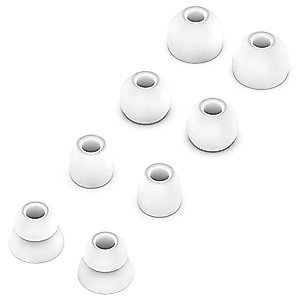 8pcs Replacement Earbuds Silicone Ear Buds Tips Compatible with Beats by dr dre Powerbeats Pro Wireless Earphones (White)