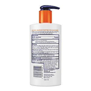 Biore Blemish Fighting Ice Cleanser Face Wash with Salicylic Acid, Clears and Helps Prevent Acne Breakouts, Cools & Refreshes Skin, Oil Free, 6.77 Oz