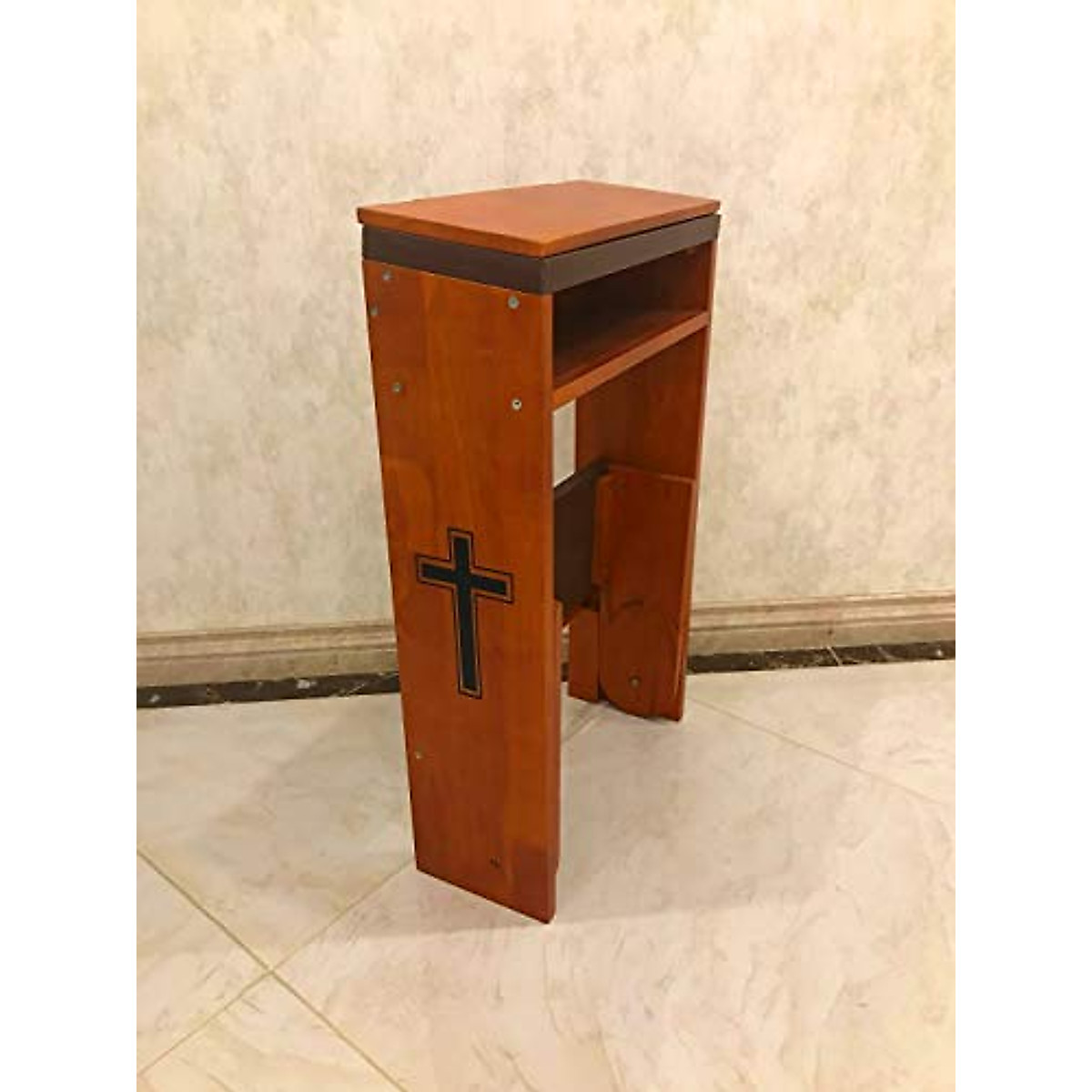 Guangshuohui Prayer Bench Stool,Prayer's Kneeler Pads Wooden Church Prayer Bench Stool Table Chair Padded Kneeler Shelf Folding, Prayer Bench for Kneeling at Home (20" x25'x32'H (50x65x80cm H))