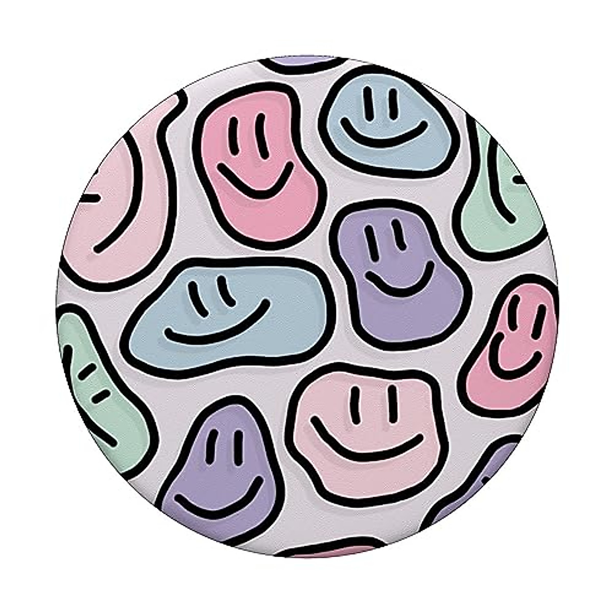 pastel aesthetic trippy liquid swirl dripping smile face PopSockets Standard PopGrip