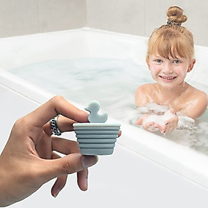 Bathtub Stopper 2 Pcs Universal Tub Stopper Kitchen Silicone Bath Plug Cute Bathtub Drain Stopper Plug for Bathroom Sink and Bathtub Replacement Parts Black&Grey (Patented Design)