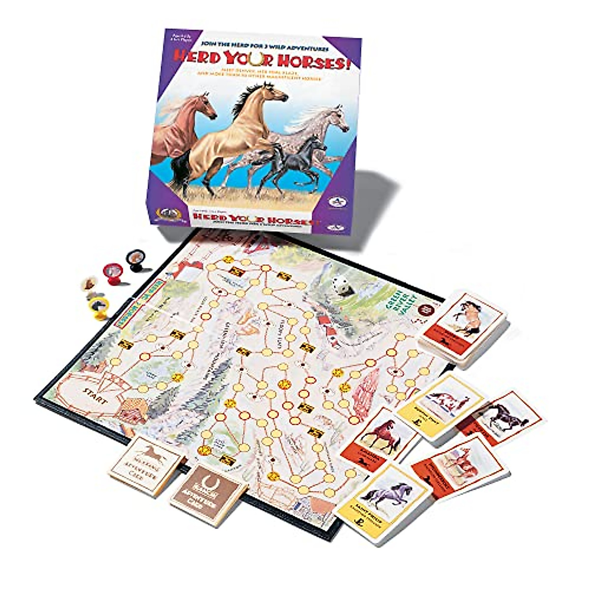 Herd Your Horses Game - Experience the Thrill of a Wild Horse Round-Up for 2-4 Players, Ages 8+