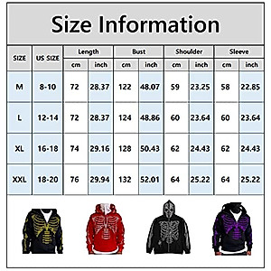 Easyoyo Skeleton 1/4 Zip Up Hoodie for Men Women, Gothic Diamond Glitter Oversize Grunge Punk Dark Sweatshirt