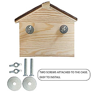 Hamiledyi Hamster Wooden House, Natural Handcrafted Small Animal Hideout Hut Chew Cage Toy for Guinea Pig Chinchilla Rat Mouse Gerbil Hedgehog