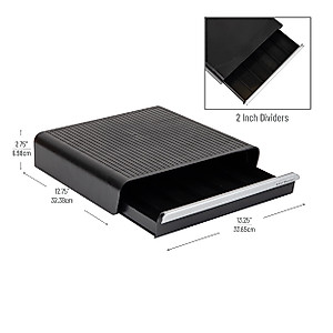 Mind Reader Single Serve Coffee Pod Drawer, 36 Pod Capacity, Countertop Organizer, 13.25"L x 12.75"W x 2.75"H, Black