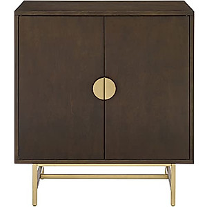 Crosley Furniture Blair Bar Cabinet, Dark Brown/Gold