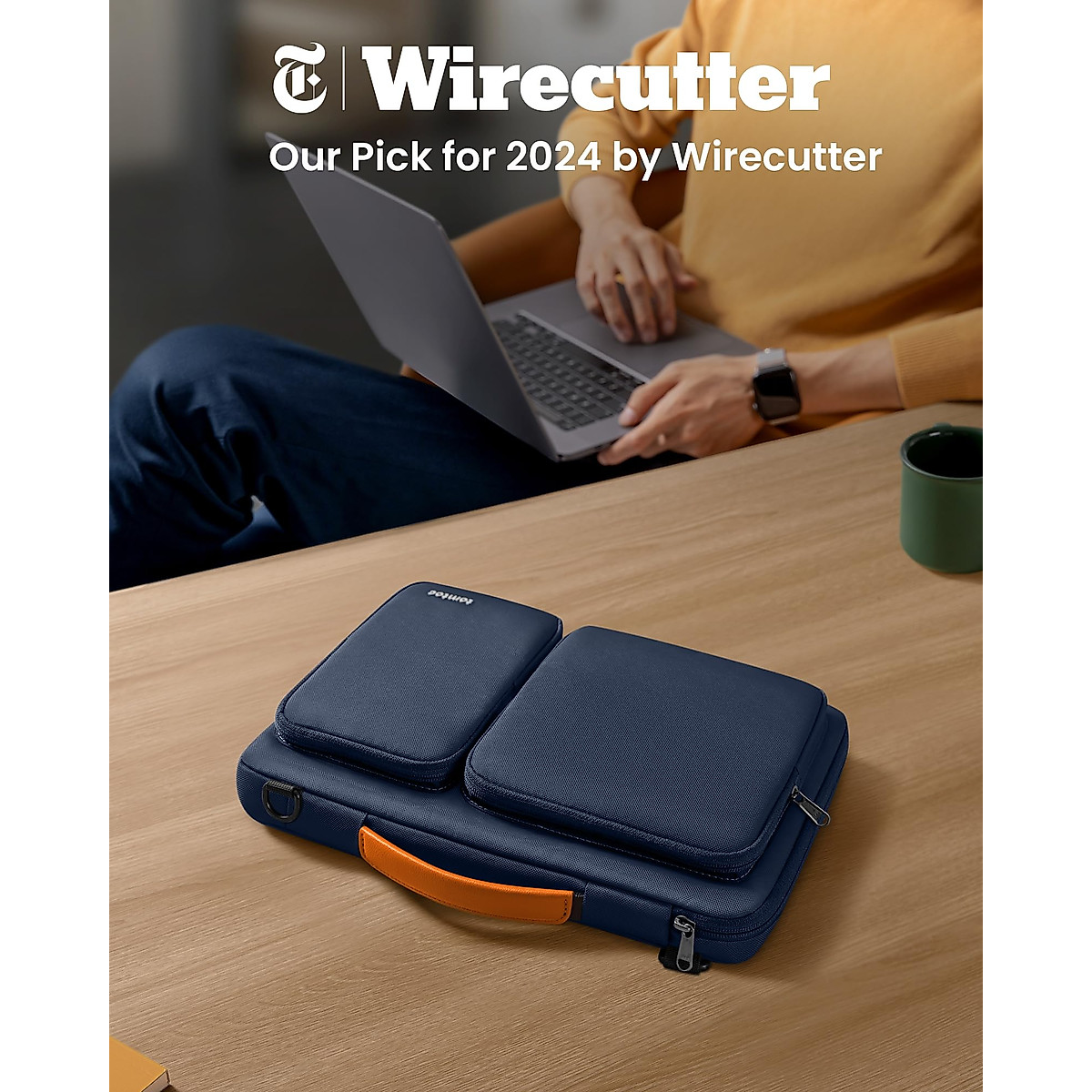 tomtoc 360 Protective Laptop Shoulder Bag for 15 Inch New MacBook Air M3/A3114 M2/A2941 2024-2023, 15 Inch Microsoft Surface Laptop 6/5, Water-Resistant Accessory Case for MacBook Pro A1990 A1707