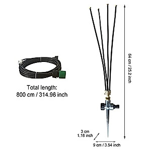 Beacaden Standing Cooling System Stand for Outside Patio Portable for Patio Cooling Garden Watering Pet Cooling Kids Water Playing Sprinkler Solar (B, One Size)