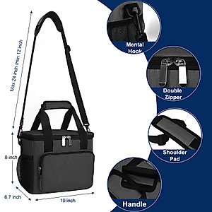 Deosk Lunch Box for Men/Women,Insulated Lunch Bag Cooler Bag,Leak-Proof Large Beach Cooler Adult Lunch Box for Work/Picnic/Travel(M-charcoal)