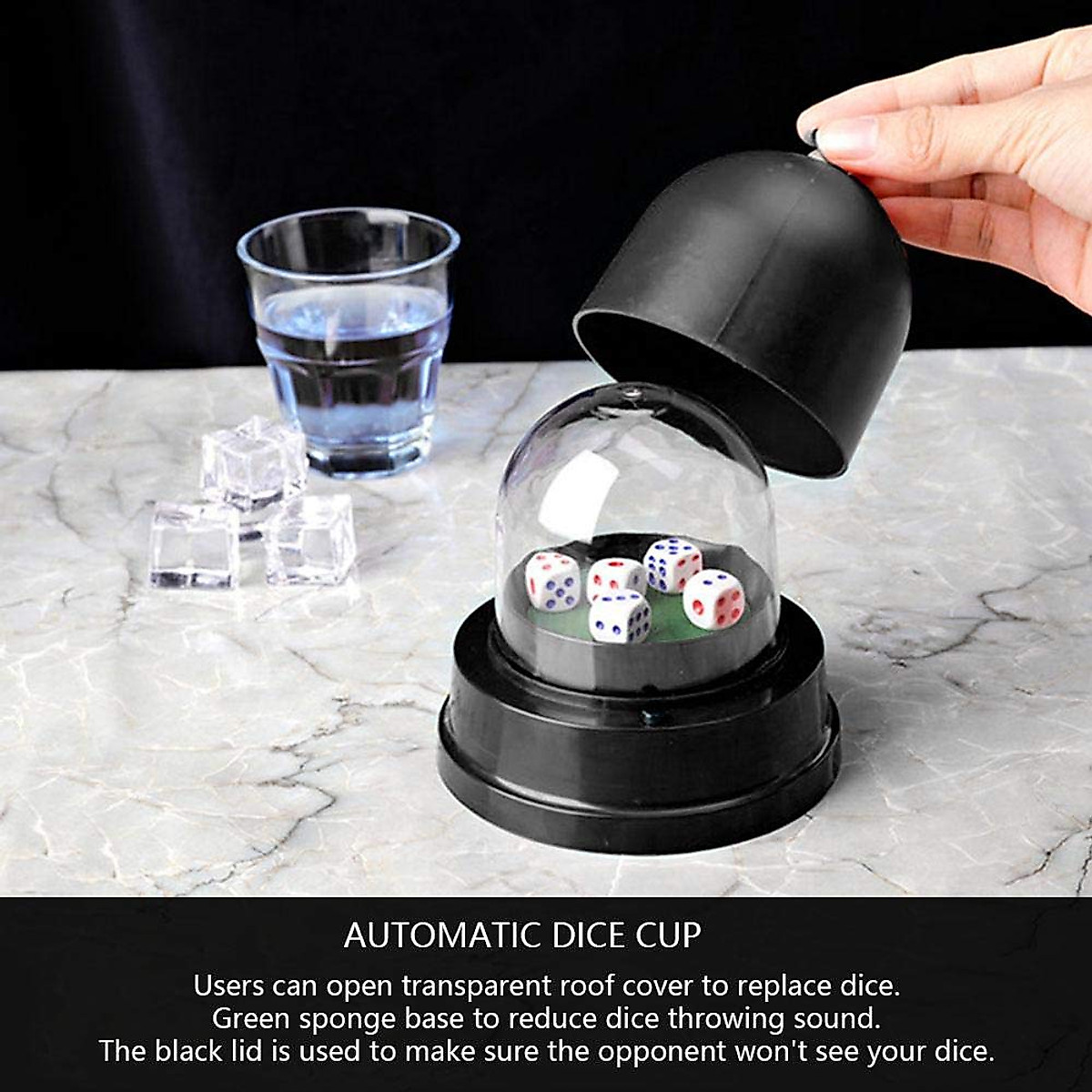 Automatic Dice Cup, Electrical Shaking Dice Roller Cup Set KTV Pub Bar Party Game with Dice