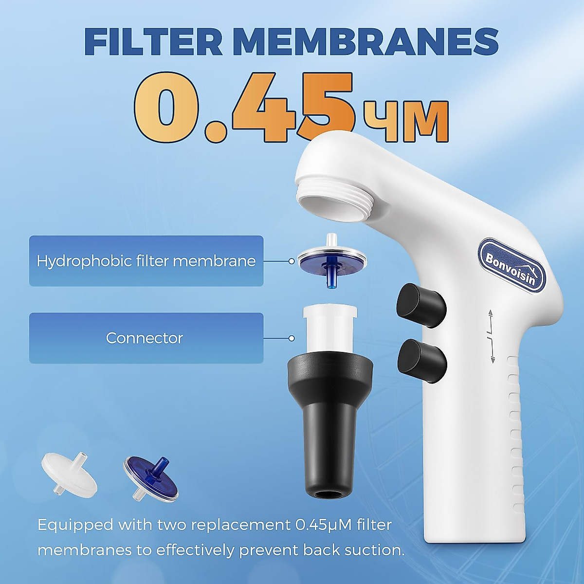 Bonvoisin Electric Pipette Controller 0.1-100ml Pipetor Automatic Motorized Pipette Filler for Biochemical Lab Speed Adjustable