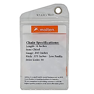 Molten. 16 Chainsaw Chain Replacement for Stihl MS170 Chain, Stihl Chainsaw Chain 16 inch, Stihl MS180c Chain, 61PMM355, 3 Chains