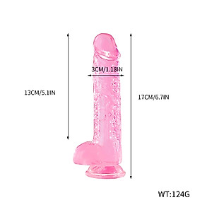 6.7 in Pink Dildo,Mini Dildo with Strong Suction Cup for Hands-Free Play,Adult Sex Toys for Beginner